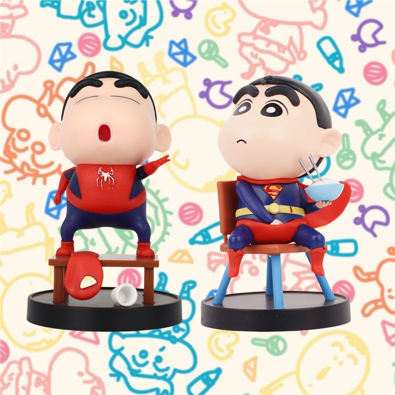 13 ซม.Crayon Shin-chan อะนิเมะรูป Shinchan คอสเพลย์ Spiderman Superman ...