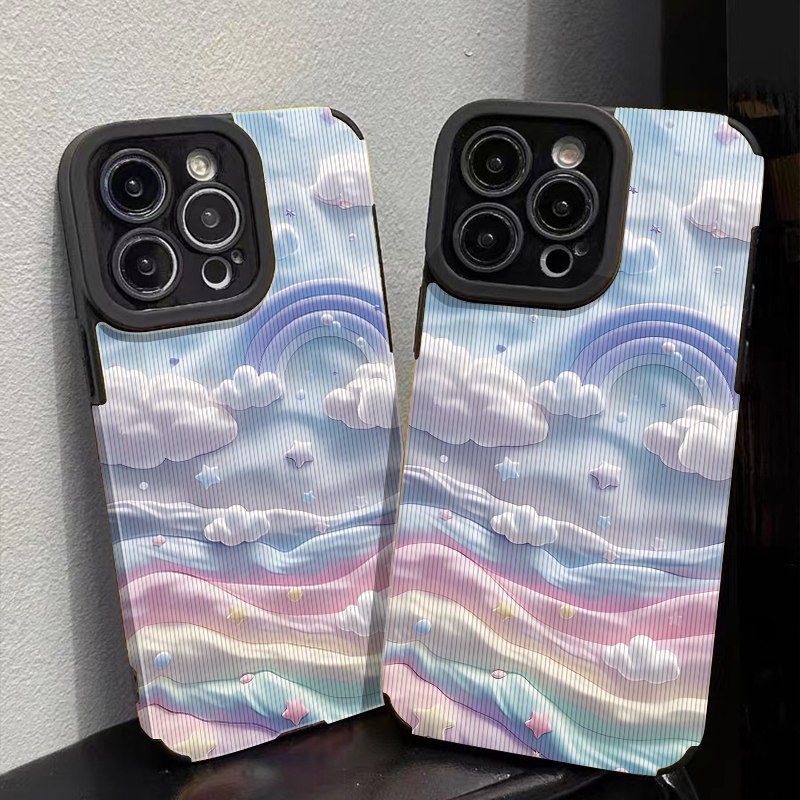 ใช้ได้กับเคส iPhone IP15 PRO MAX IP11 IP12 PRO IP7 IPXS MAX Rainbow Sea ...