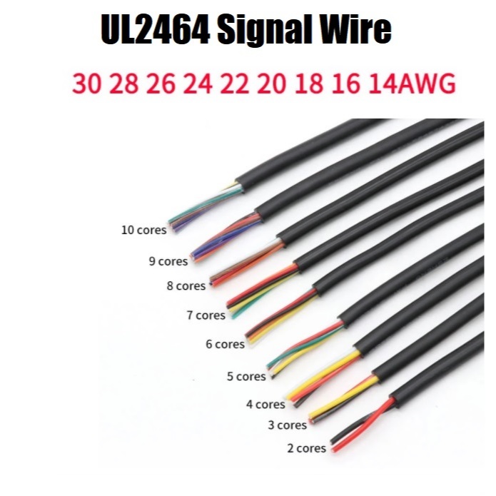 UL2464 Signal Wire 30AWG 28AWG 26AWG 24AWG 22AWG~14AWG ปลอกฉนวนพีวีซี 2 3 4 5 6 7 8 9 10 แกนกลาง ...