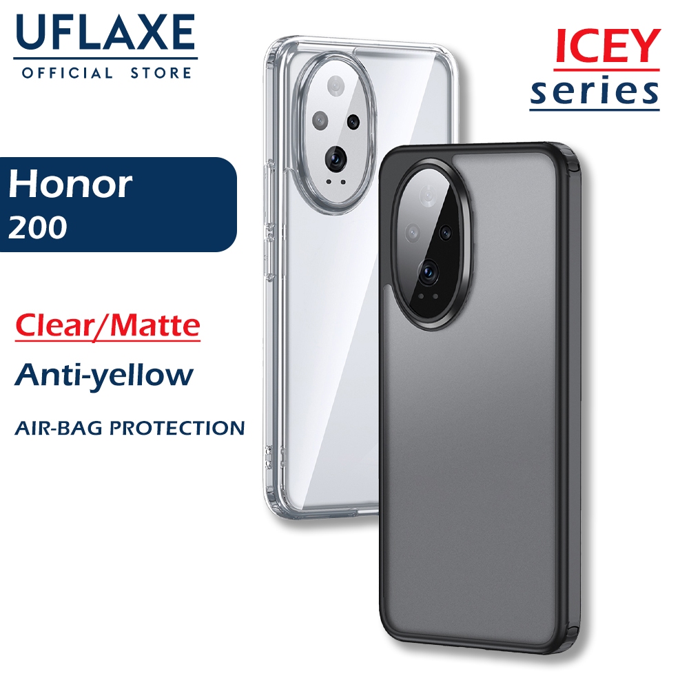 UFLAXE ICEY เคสสำหรับ Honor 200 - เคสโทรศัพท์ใสผิวด้าน เคสแข็งกันกระแทก | Shopee Thailand
