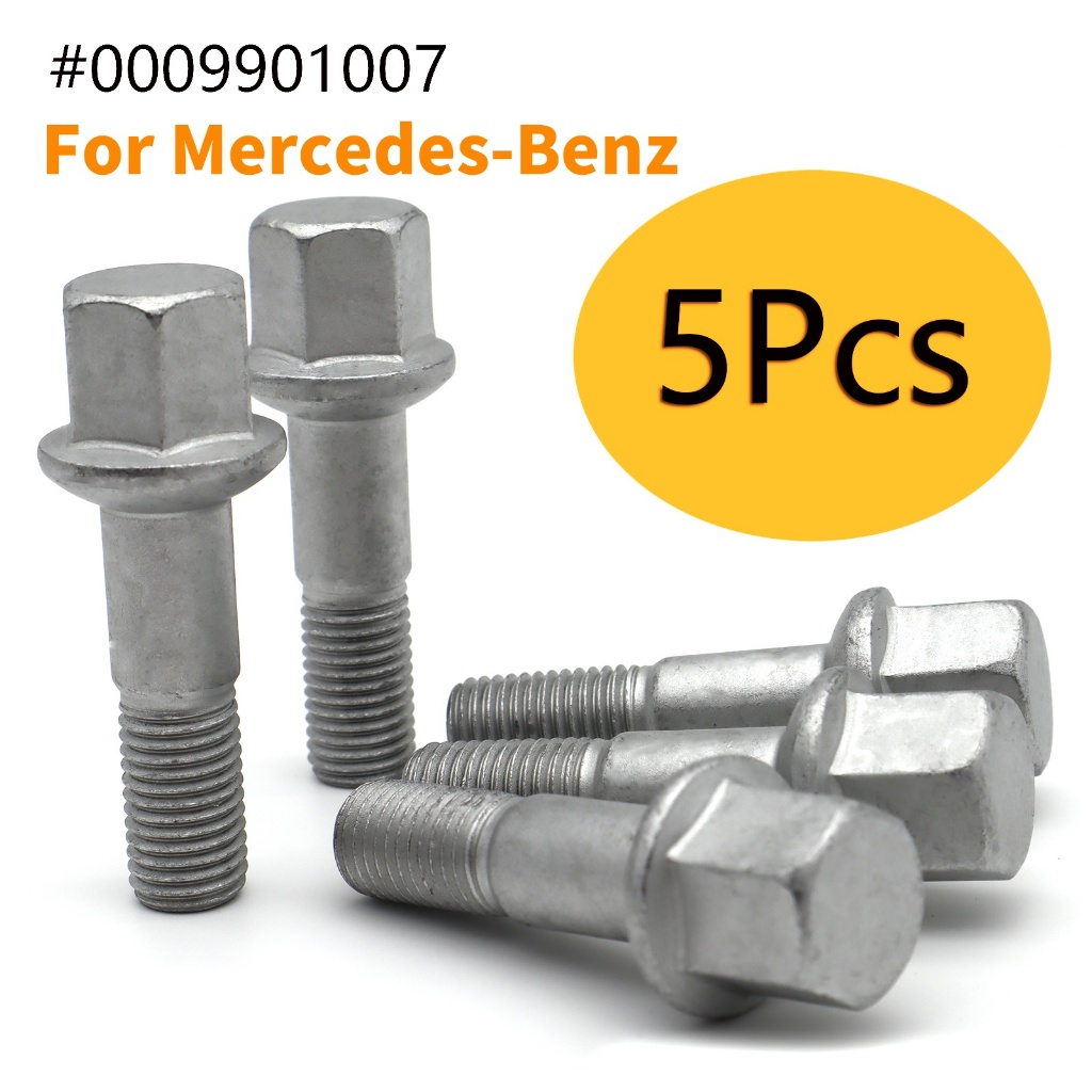 5pcs เงินเหล็กสลักเกลียวล้อรถถั่ว M12 X 1.5 สําหรับ Mercedes-Benz A208 ...