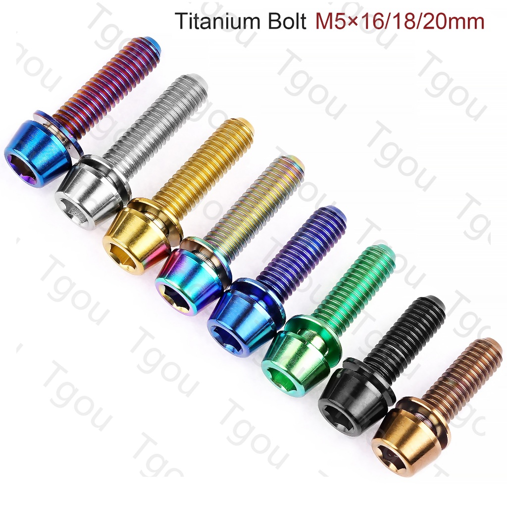 Tgou สลักเกลียวไทเทเนียม Ti M5X16 มม. M5X18 มม. M5X20 มม. พร้อมแหวนรอง ...