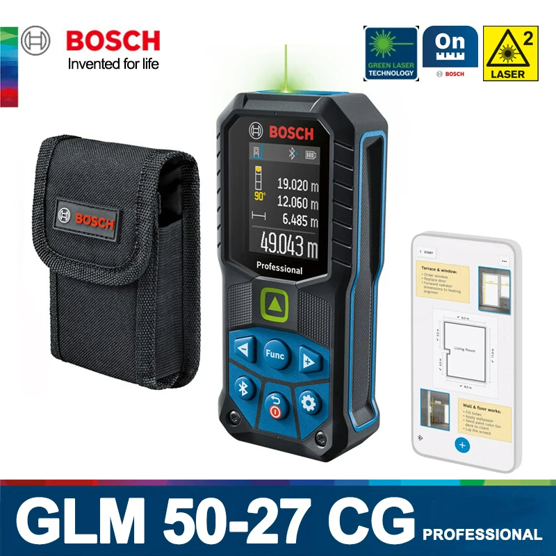Glm 50-27 CG สีเขียวเลเซอร์เครื่องมือวัดเรนจ์ไฟเลเซอร์วัด 50M GLM50 27cg Professional ระยะทาง ...