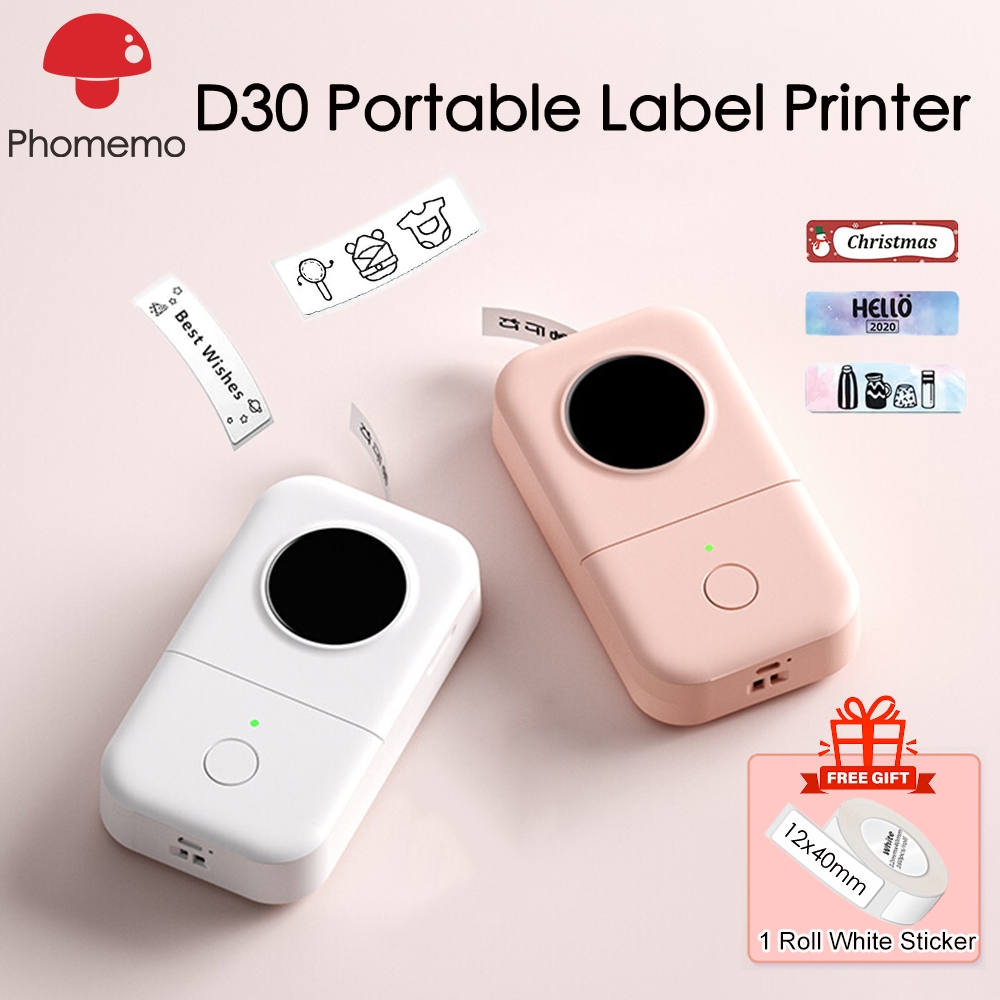 Phomemo D30 เครื่องพิมพ์ฉลากความร้อน เครื่องปริ้นสติกเกอร์ การพิมพ์ไร้หมึก | Shopee Thailand