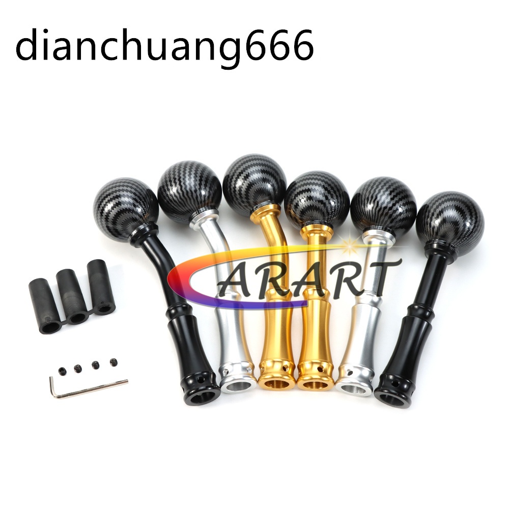 สีคาร์บอน Racing อลูมิเนียมเกียร์รถ Shifter Knob Extension rods คู่มือ ...