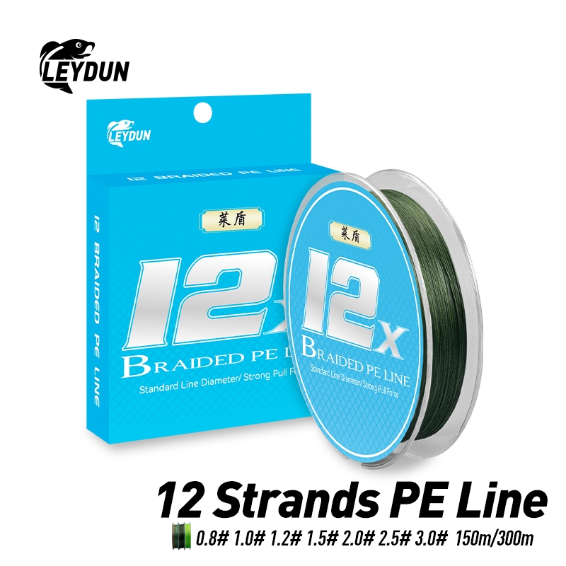 Leydun สายตกปลาความเรียบสูง 150m 12 Strands สายตกปลาถัก Multifilament ...