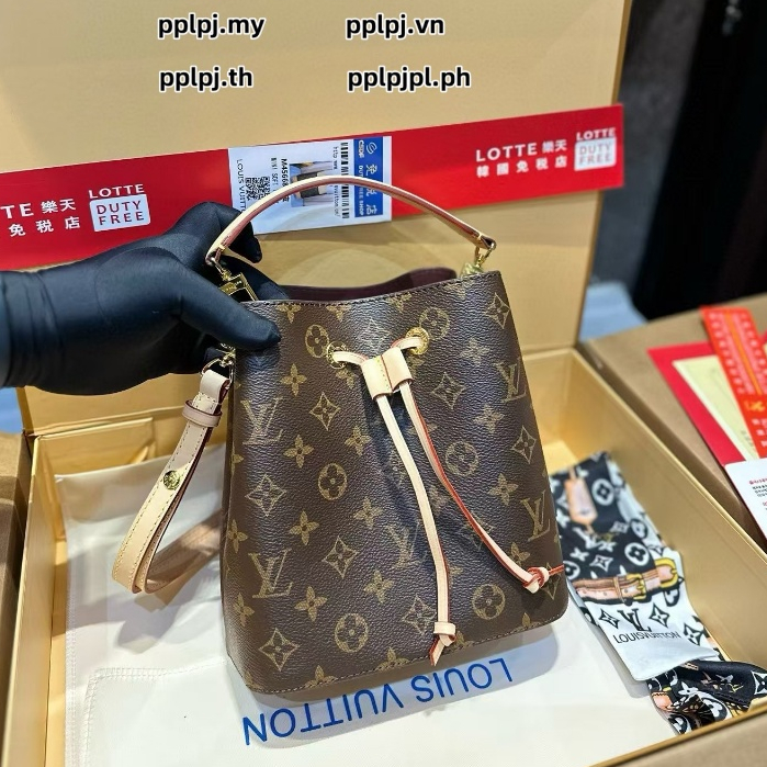 Neonoe แชมเปญถัง Drawstring Bucket Bag Cowhide Original Order L กระเป๋า ...