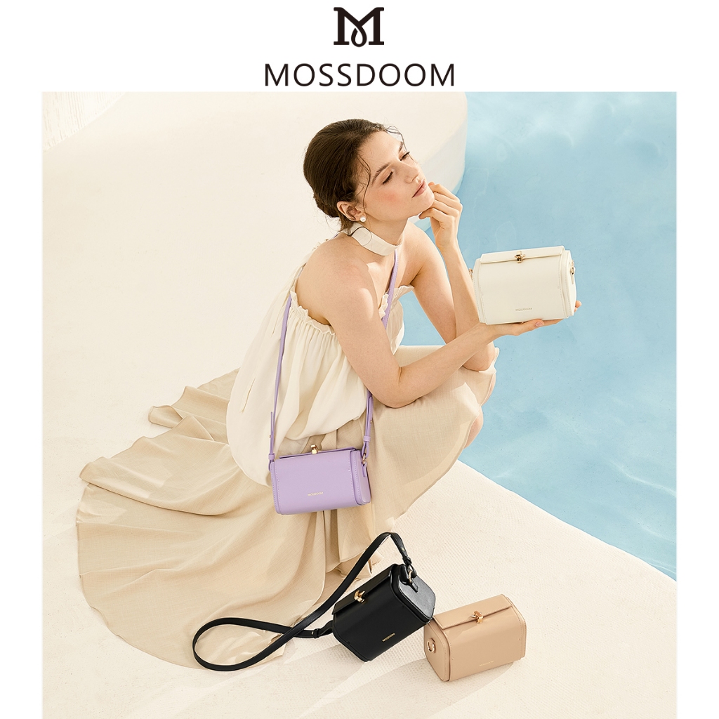 MOSSDOOM Bexley Bag กระเป๋าสะพายไหล่ผู้หญิง ทรงกล่อง เเข็งเเรงทนทาน มัล ...