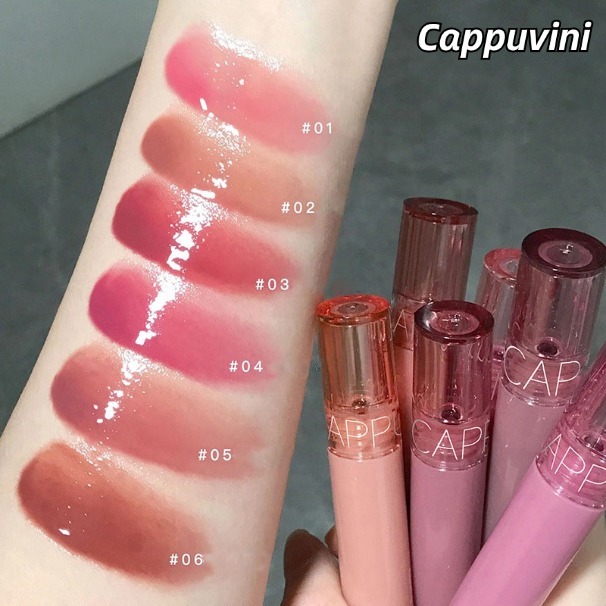 Cappuvini Lip Glaze Mirror Water Light Gloss Lip Glaze ลิปสติก | Shopee Thailand