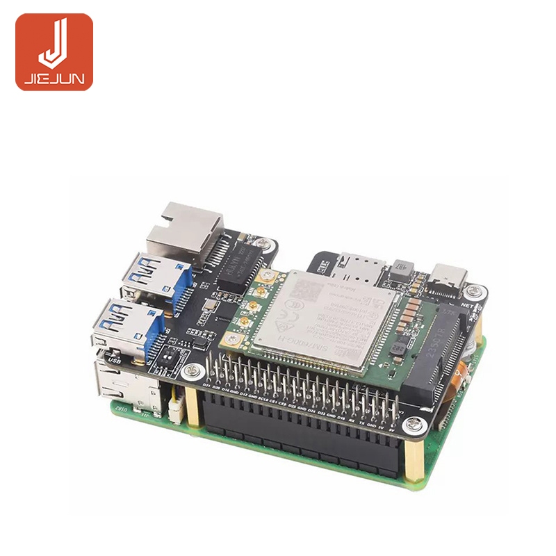 Raspberry PI 5 PCIE เป็น 4G ซิมการ์ดโมดูลสื่อสาร RJ45 Gigabit Ethernet ...