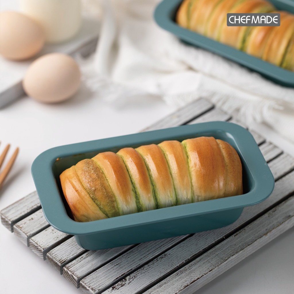 CHEFMADE กระทะขนมปังขนาดเล็กไม่ติดขนมปังสีเขียวขนมปังปิ้งแม่พิมพ์ 6/8 ...