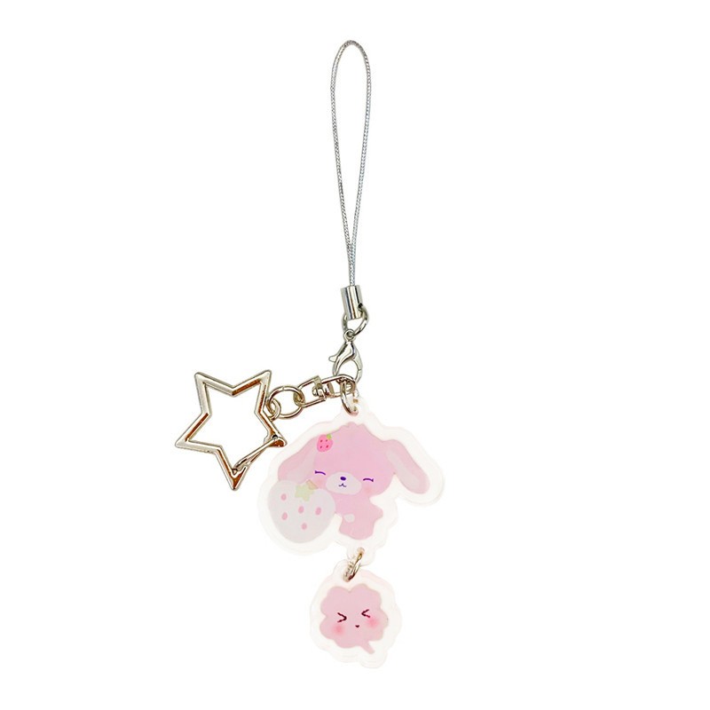 Sugarbunnies Momousa อะคริลิคพวงกุญแจคลิปกระต่ายสีชมพูน่ารัก Kawaii ...