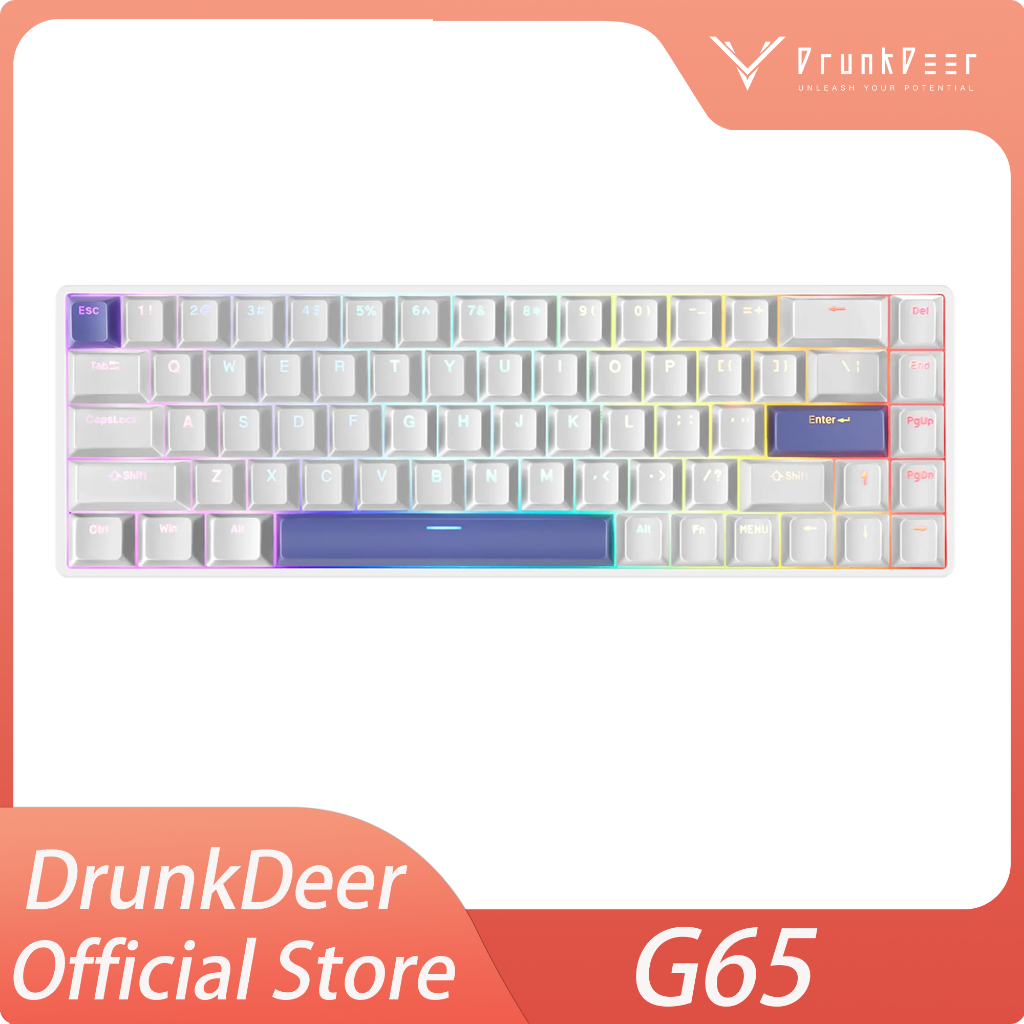 Drunkdeer G65 Rapid Trigger คีย์บอร์ดแม่เหล็กสวิทช์เกม PBT Keycap แบบมีสาย 65% ขนาด RGB TKL ขนาด ...