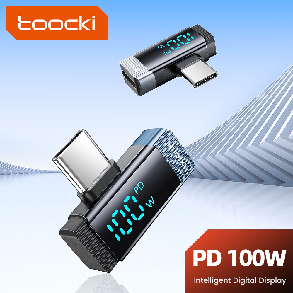 Toocki PD100W Type C ถึง Type C อะแดปเตอร์จอแสดงผลดิจิตอลชาร์จเร็ว 60W Type C ถึง 1OS Converter ...