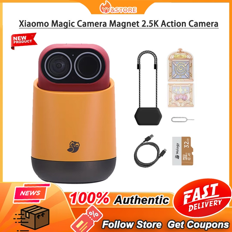 2024 ใหม่xiaomo Magic Camera Magnet 2.5K Action Camera ในครัวเรือน 360° Ptz Wifi Mini Vlogging ...