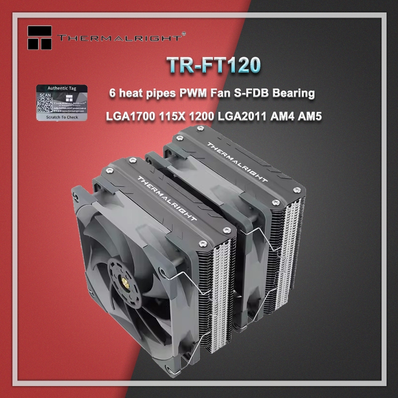 Thermalright FT120 6 AGHP HeatPipe CPU Cooler TDP265w Dual Tower 4pin PWM ทองแดงบริสุทธิ์ Air ...