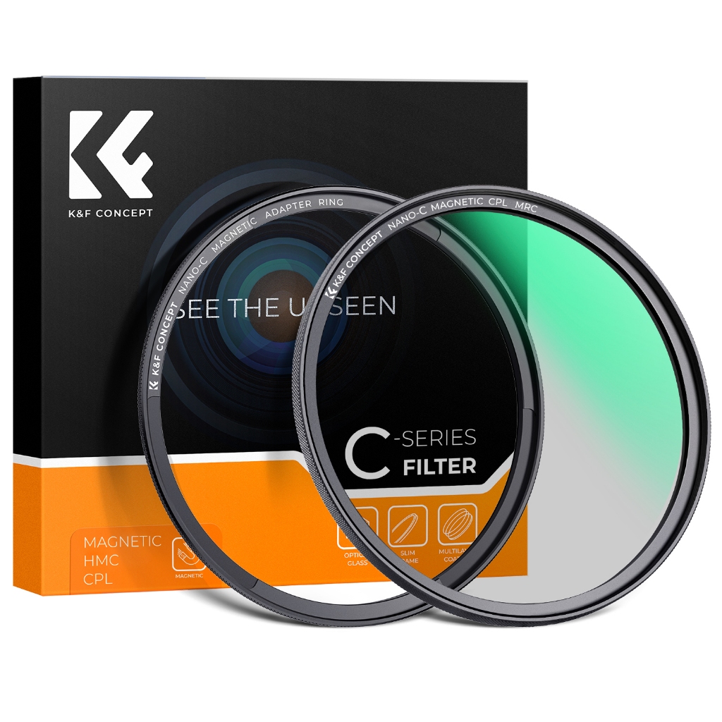 K&f Concept Magnetic CPL Filter + Magnetic Basic Ring Kit 49/52/55/58/62/67/72/77/82mm Circular ...