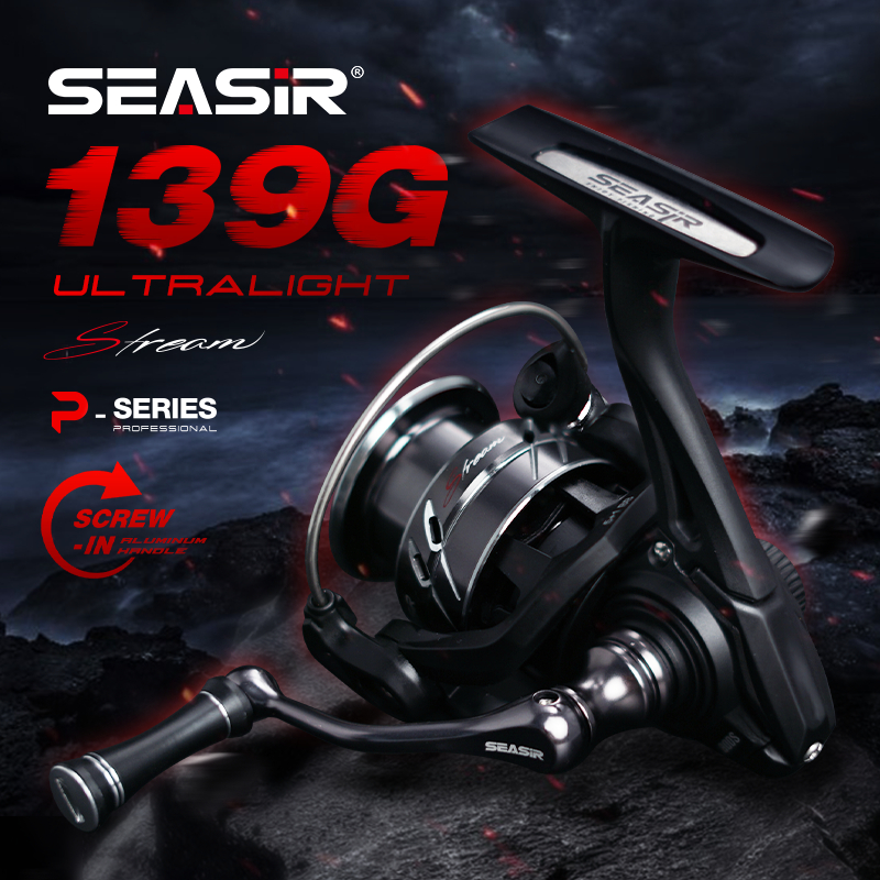 Seasir Stream Spinning Reel 139g Ultralight Carbon เครื่องซักผ้า 6Kg ลากสูงสุดด้ามจับโลหะ 5 ...