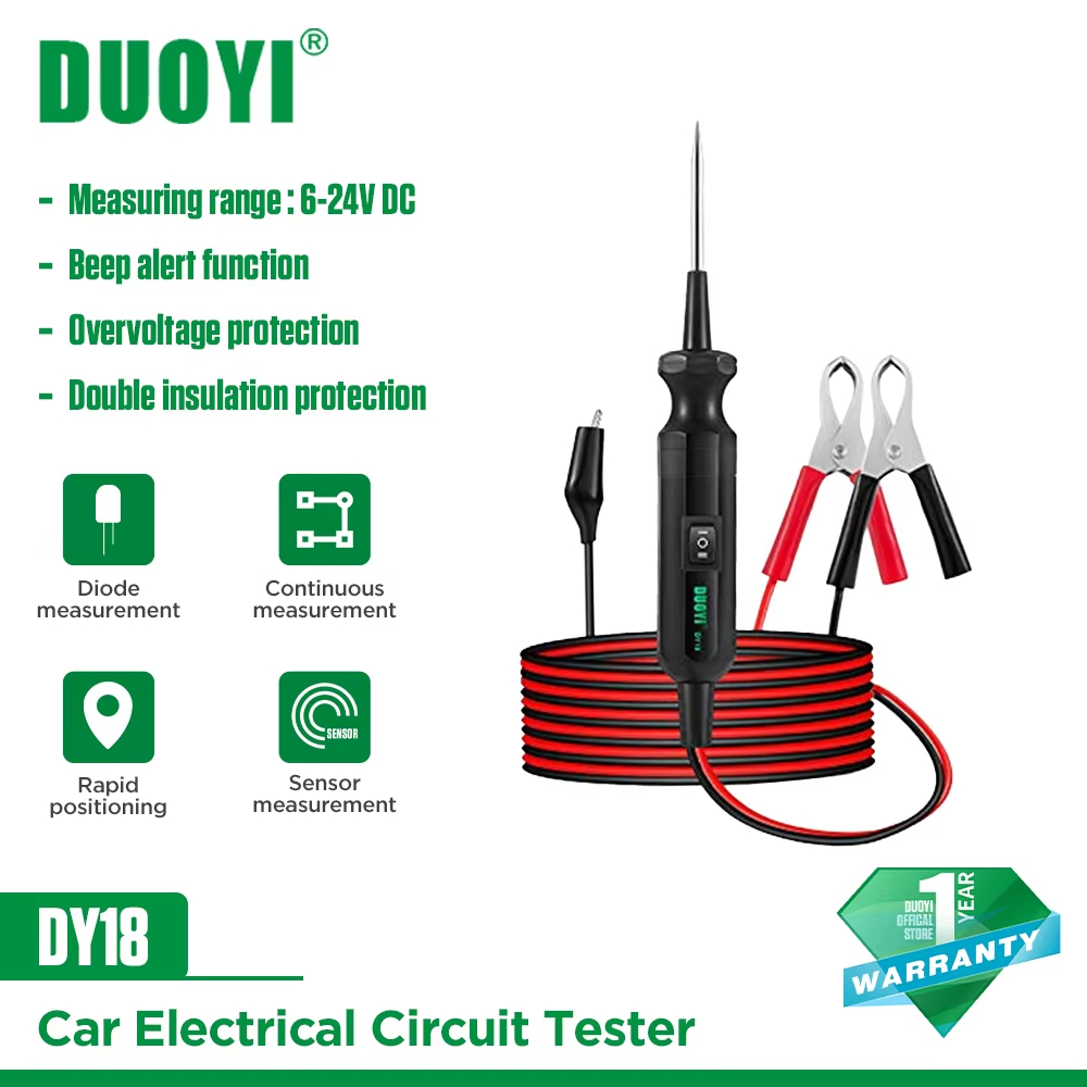 Duoyi DY18 รถเครื่องทดสอบวงจร Power Probe เครื่องมือวินิจฉัยยานยนต์ 12V ...