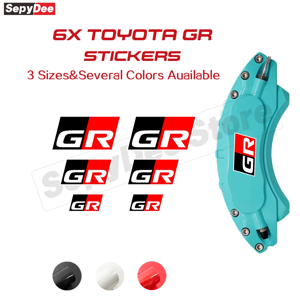 6x รถเบรค Caliper Decals สติกเกอร์กันน้ําและทนอุณหภูมิสูงสําหรับ TOYOTA ...