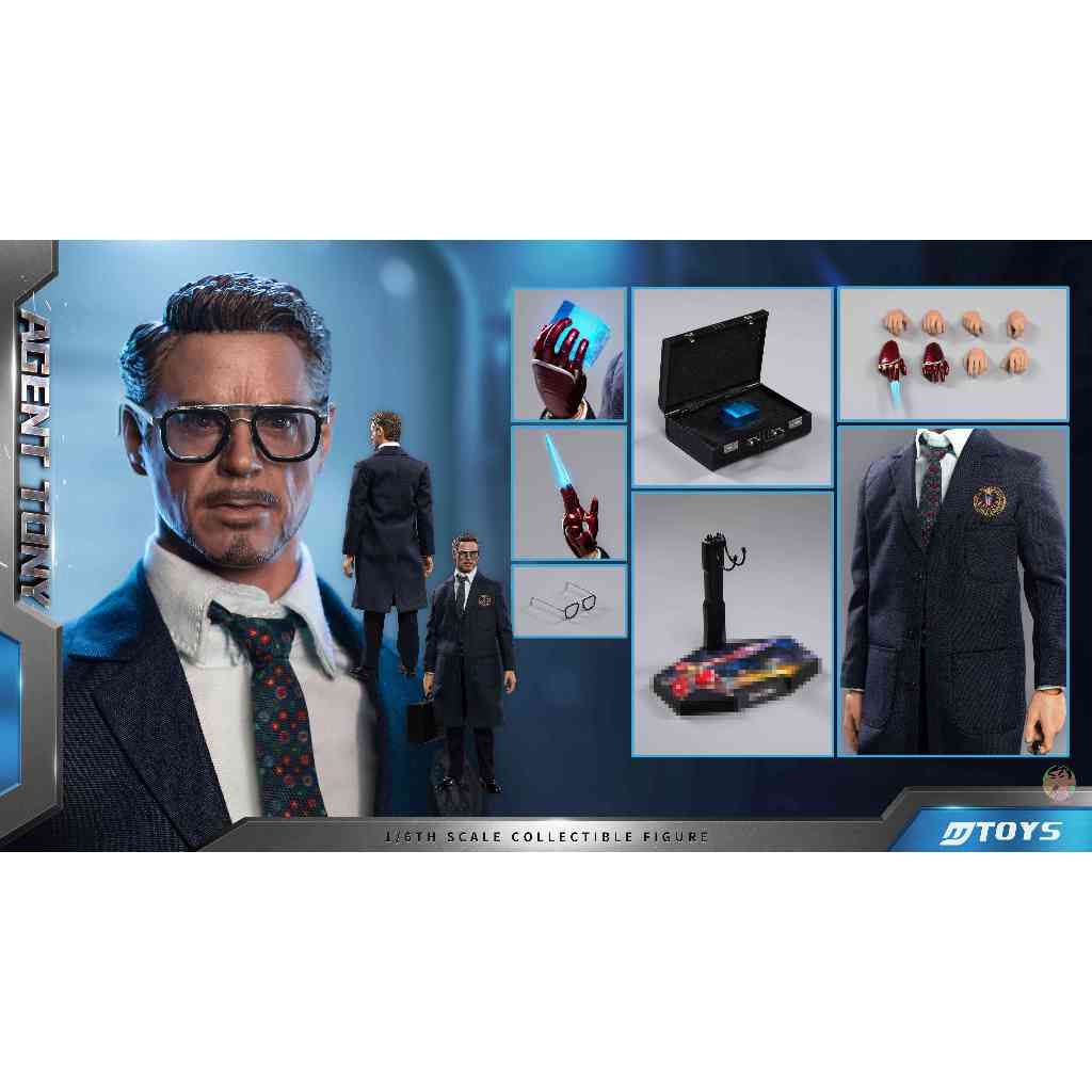Mtoys MS015 Avengers Endgame Tony Stark 1970s Shield Agent Action ...