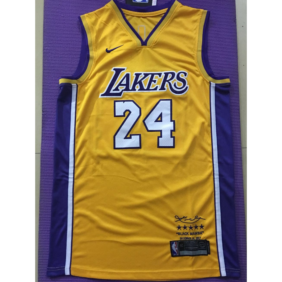 ผู้ชายคนใหม่ Los Angeles Lakers #24 Kobe Bryant เสื้อบาสเก็ตบอลปัก ...