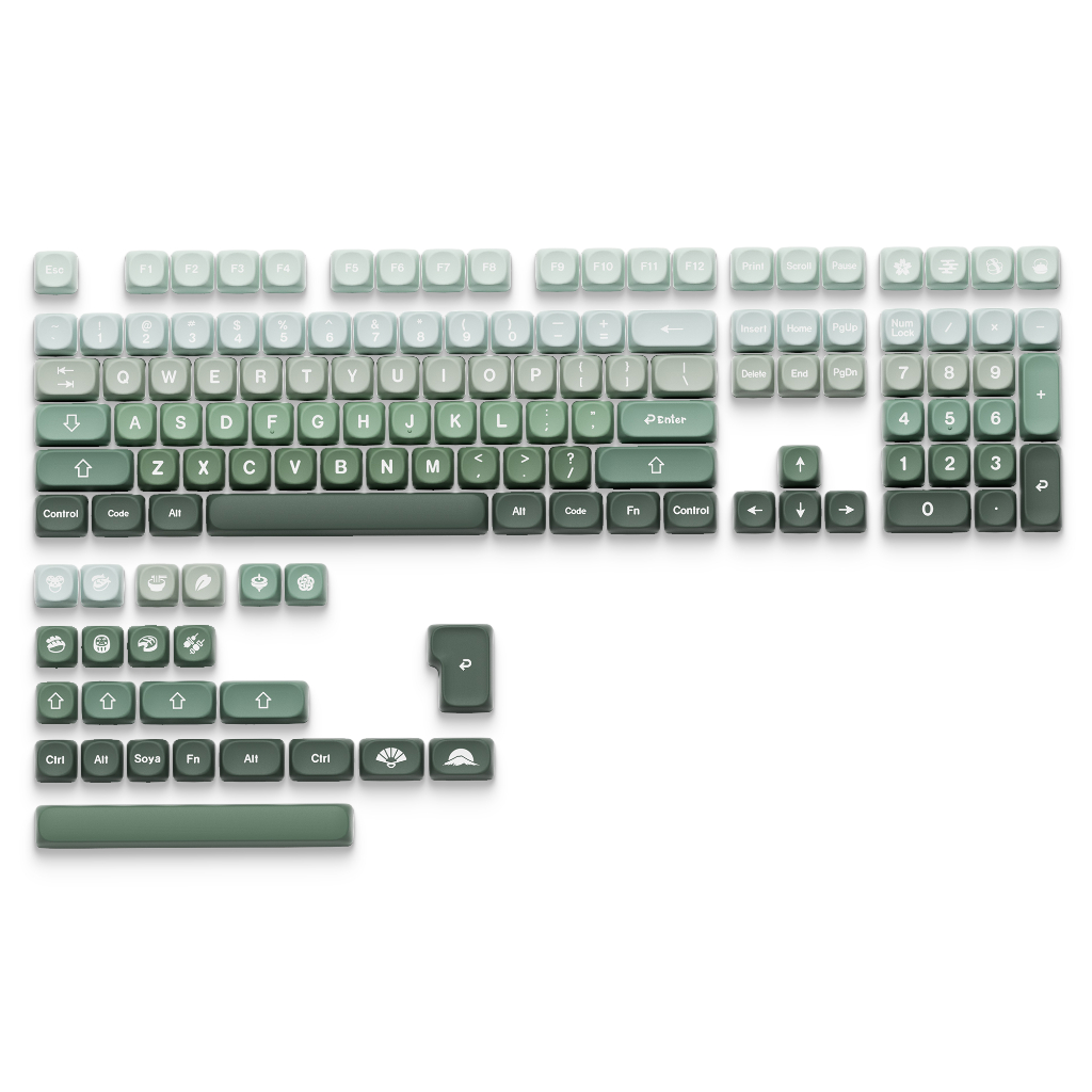 Xvx Gradient Color Botanical Green MOA Profile Dye-Sub PBT keypcas ...