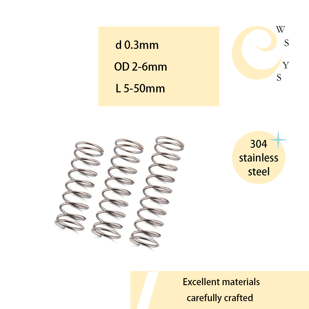 [wsys] สปริงกด-สปริงดัน เหล็กสปริง ขนาด compression spring (d0.3mm OD2-6mm L5-50mm THHC ...