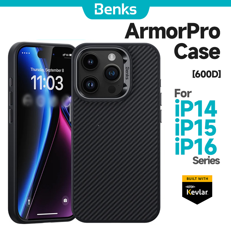 [Benks Official] Benks Magnetic ArmorPro Case Built with Kevlar 600D for IPhone 16 15 14 Pro Max ...