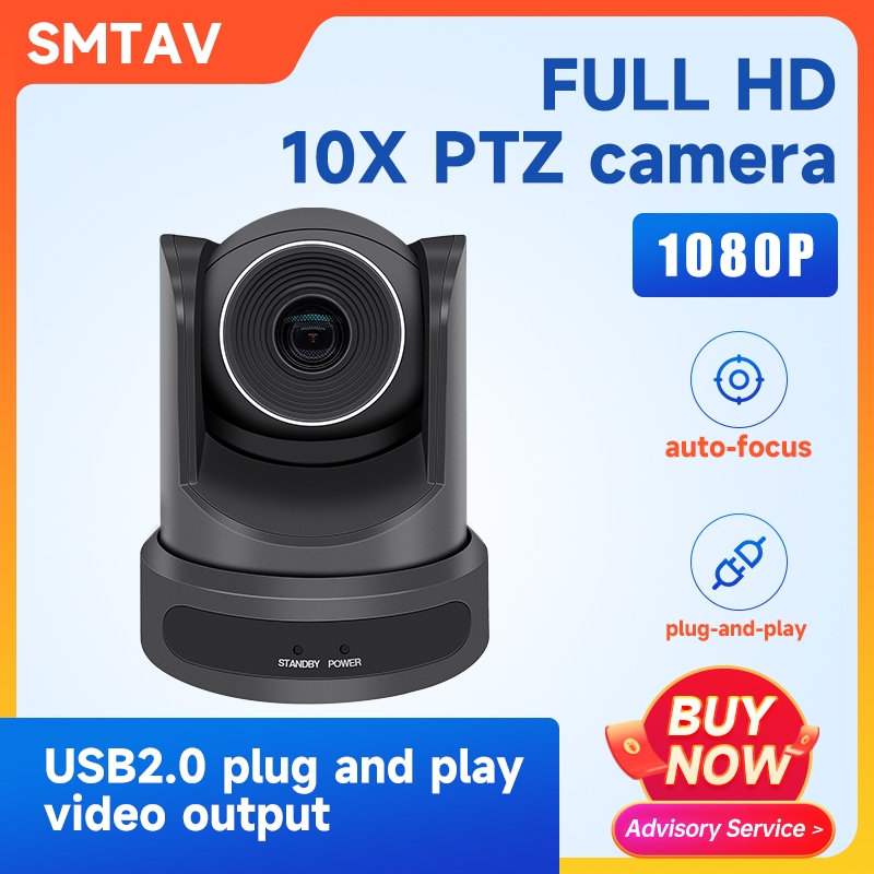 คุณภาพ 10X ซูมออปติคัล HD1080P กล้อง USB PTZ สตรีมมิ่งสด Broadcast ...