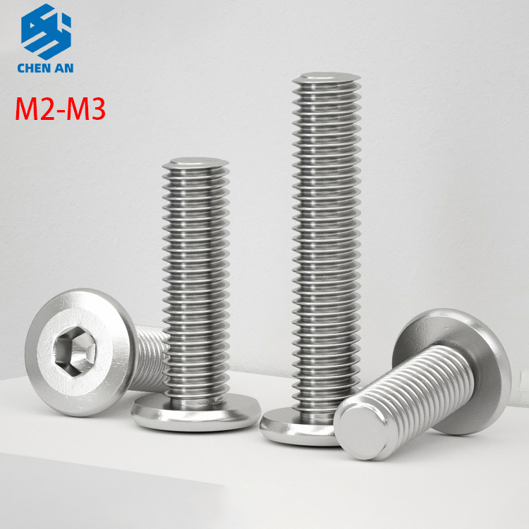 M2 M2.5 M3 สกรูหัวปุ่มซ็อกเก็ตหกเหลี่ยม ISO7380 | Sus 304 สแตนเลสเกรด ...