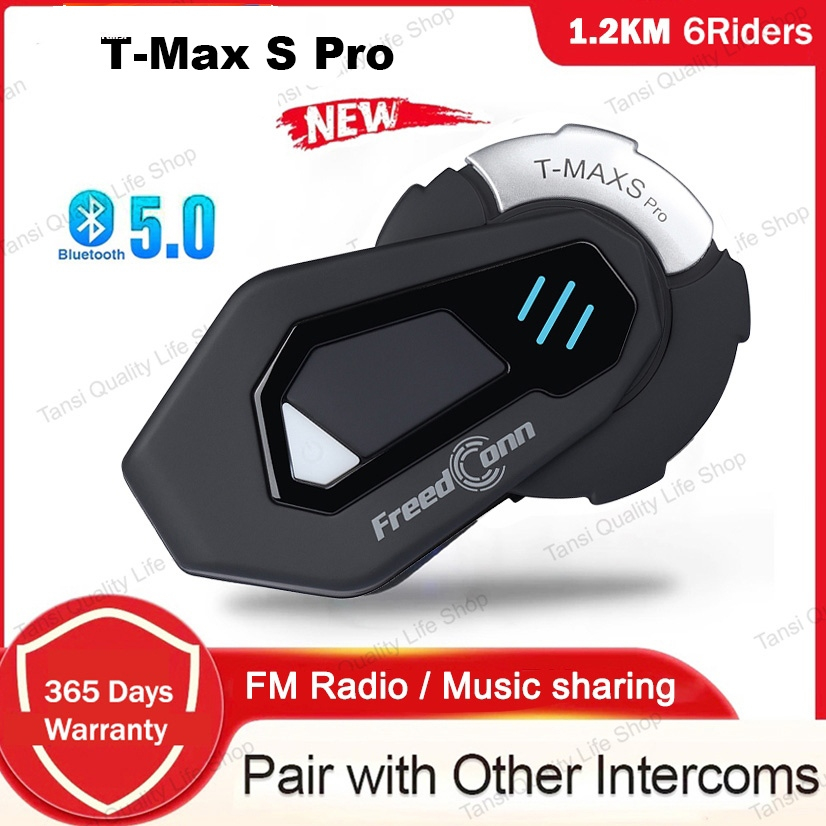 Freedconn T-MAX S Pro รถจักรยานยนต์ Intercom บลูทูธ 5.0 ชุดหูฟังหมวก ...