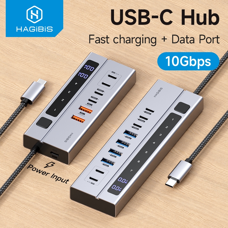 Hagibis USB C HUB Type-C Docking Station สวิตช์เปิด/ปิดส่วนบุคคลพร้อมจอ ...
