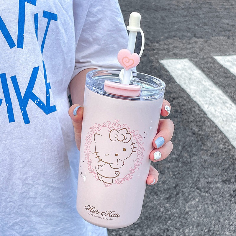กาแฟ Hello Kitty ใช้คู่ตรงร่างกายสร้างสรรค์น่ารักสาวน่ารักแบบพกพาถ้วยสํานักงาน 480ML | Shopee ...