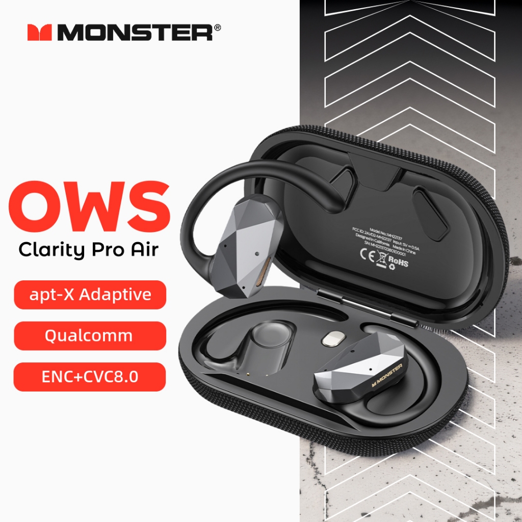 Monster Clarify Pro Air OWS หูฟัง apt-X Adaptive หูฟังไร้สายบลูทูธ ENC ...