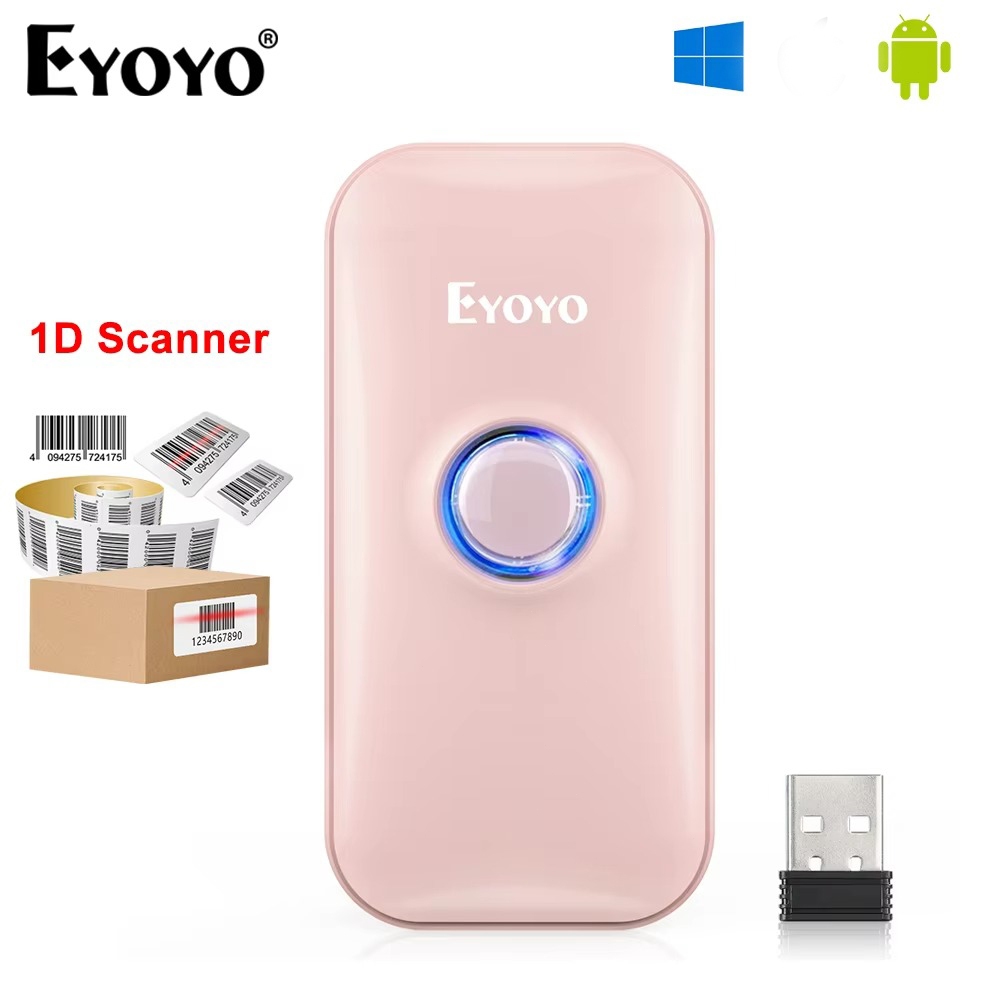 Eyoyo EY-009L แบบพกพา 1D เลเซอร์ Barcode Scanner สาย USB/2.4G ไร้สาย ...