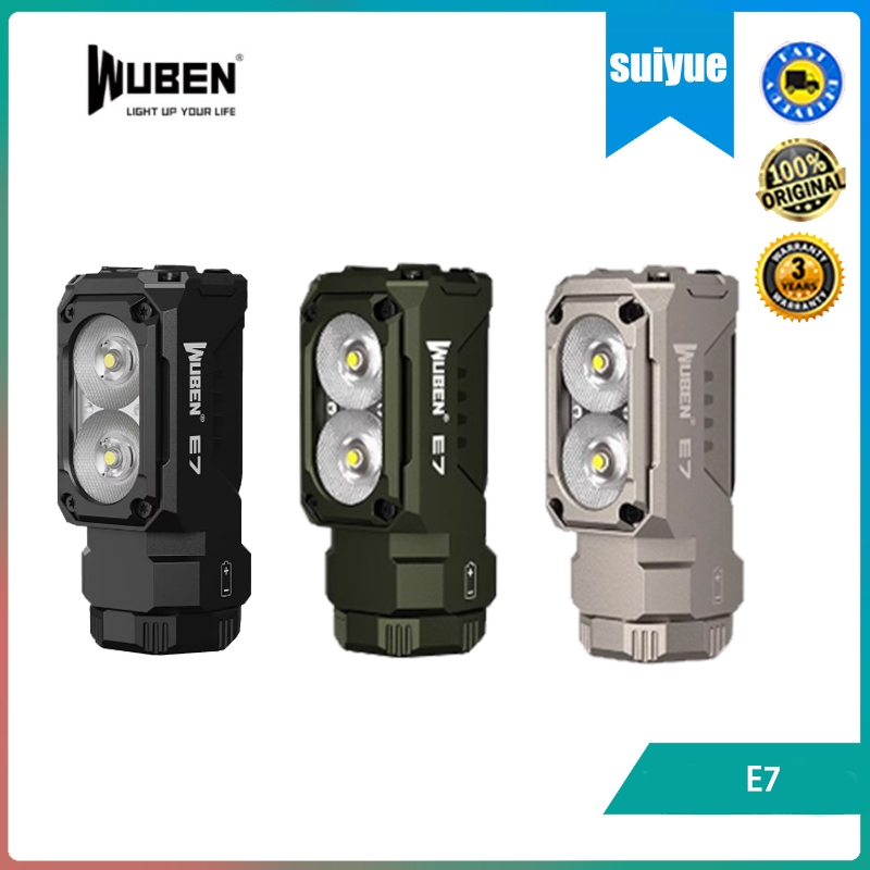 Wuben E7 TYPE-C ไฟหน้าแบบหมุนเวียน 1800 ลูเมน | Shopee Thailand