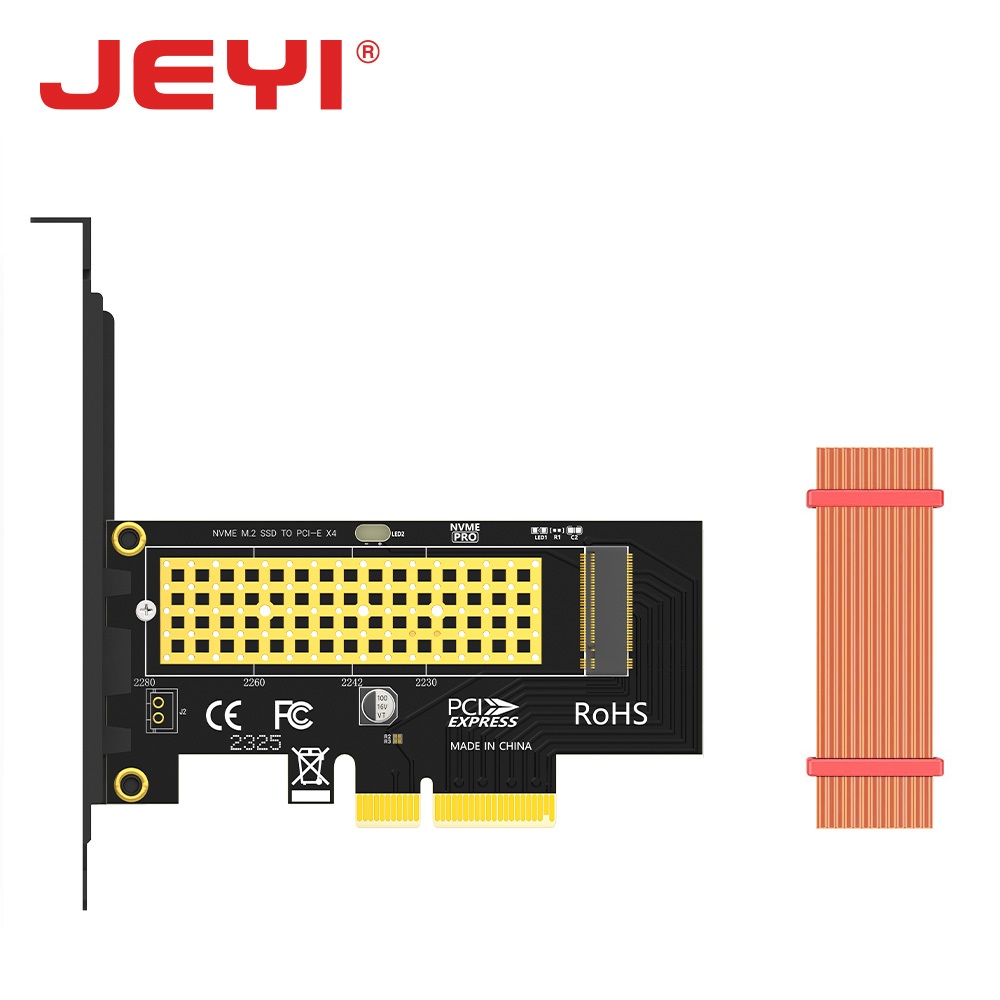 Jeyi PCIe ถึง NVMe อะแดปเตอร์อลูมิเนียม ssd ฮีทซิงค์ Cooler, 64Gbps M.2 ssd Gen4 PCIe 4.0 X4 X8 ...