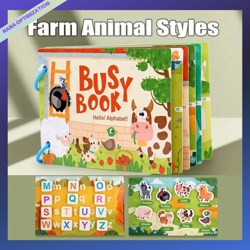 Montessori Baby Busy Book My First Quiet Book Paste Early Learning ...