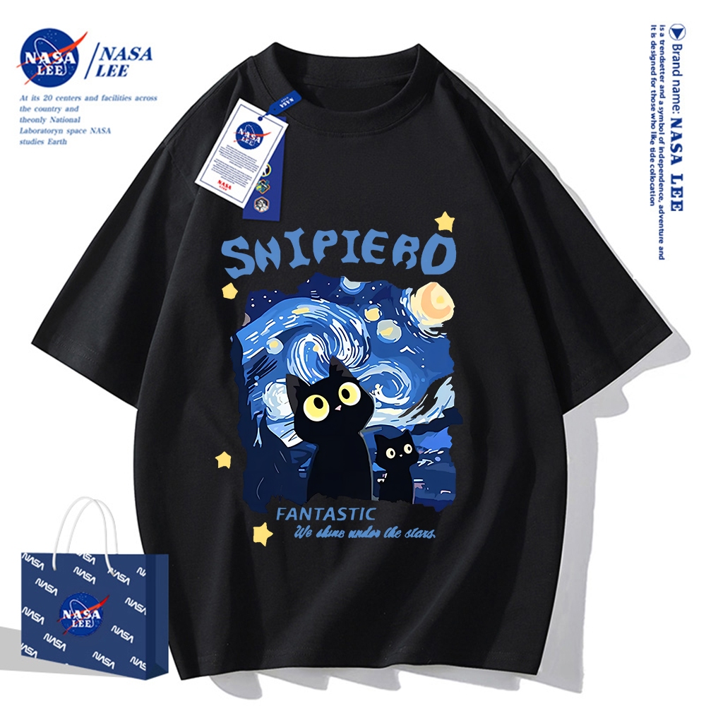 สินค้าพร้อมส่ง Nasa Co-Branded 2024 ฤดูร้อนสไตล์ใหม่ผ้าฝ้ายแท้ผู้ชาย ...