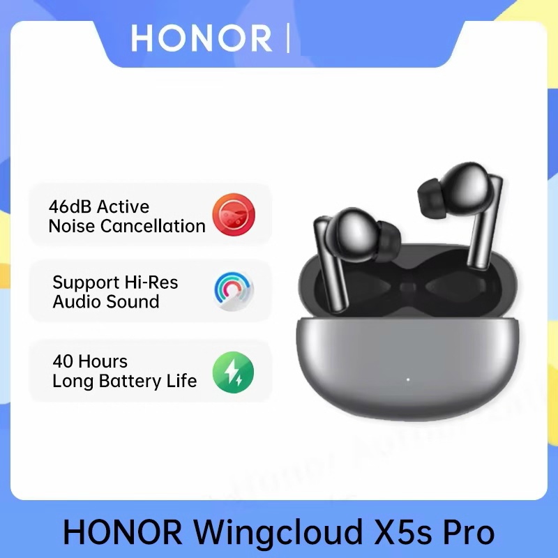 Honor Wingcloud X5s Pro หูฟัง หูฟังบลูทูธ TWS หูฟังตัดเสียงรบกวนแบบแอคทีฟกันน้ําอายุการใช้งาน ...