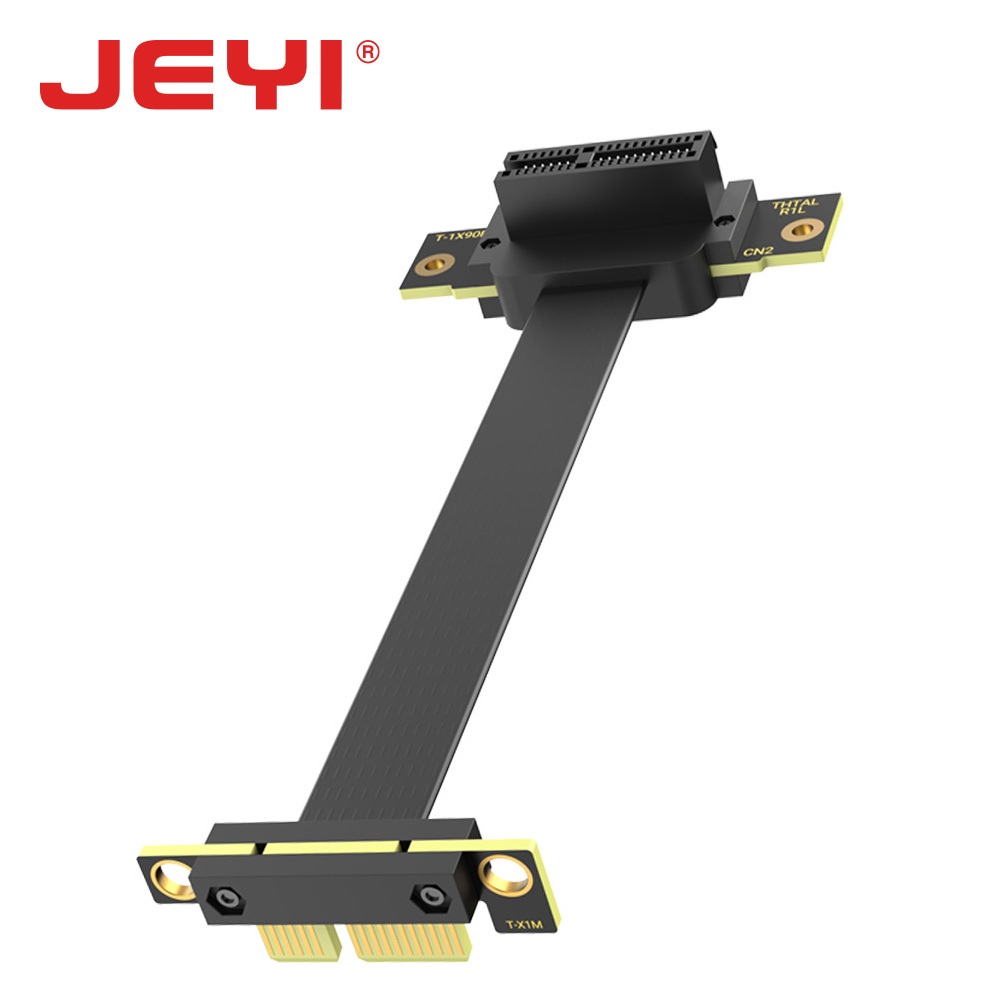 Jeyi PCIe 3.0/4.0 X1 Riser Cable, 90° สายต่อ PCI Express X1 มุมขวาสําหรับการ์ด PCIe WiFi, อะแดป ...
