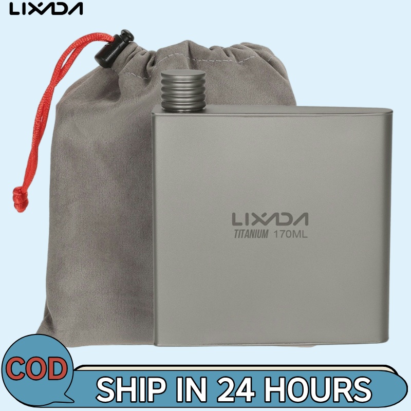 Lixada Titanium Wine Flask 170ml Lightweight Outdoor Portable Alcohol ...