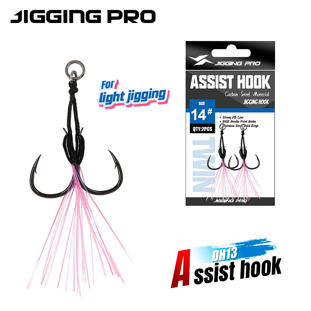 JIGGINGPRO Double Assist Hooks Light Jigging Hook Mirco Jig Slow Jig Fast Jig Fishing Assist ...