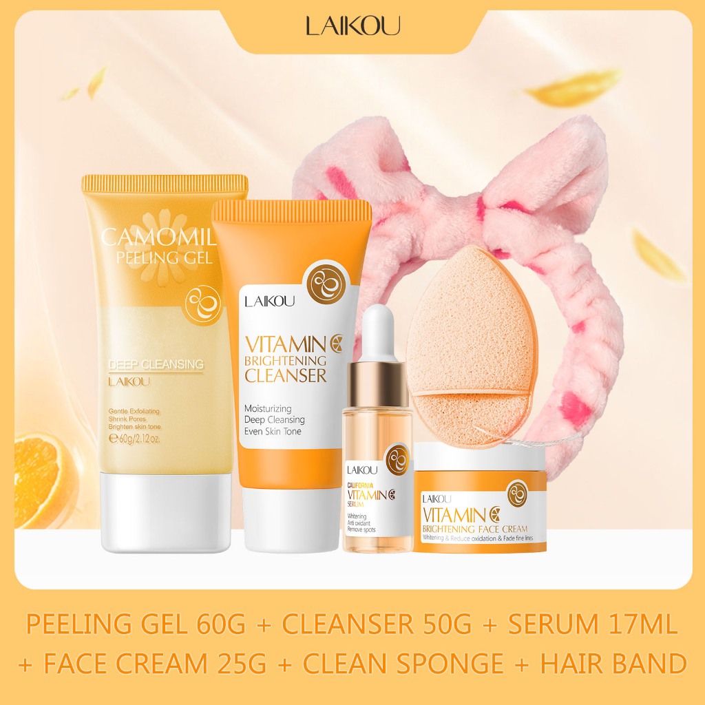 Laikou วิตามินซี Brightening Skincare Set Brighten Cleanser Serum Eye ...