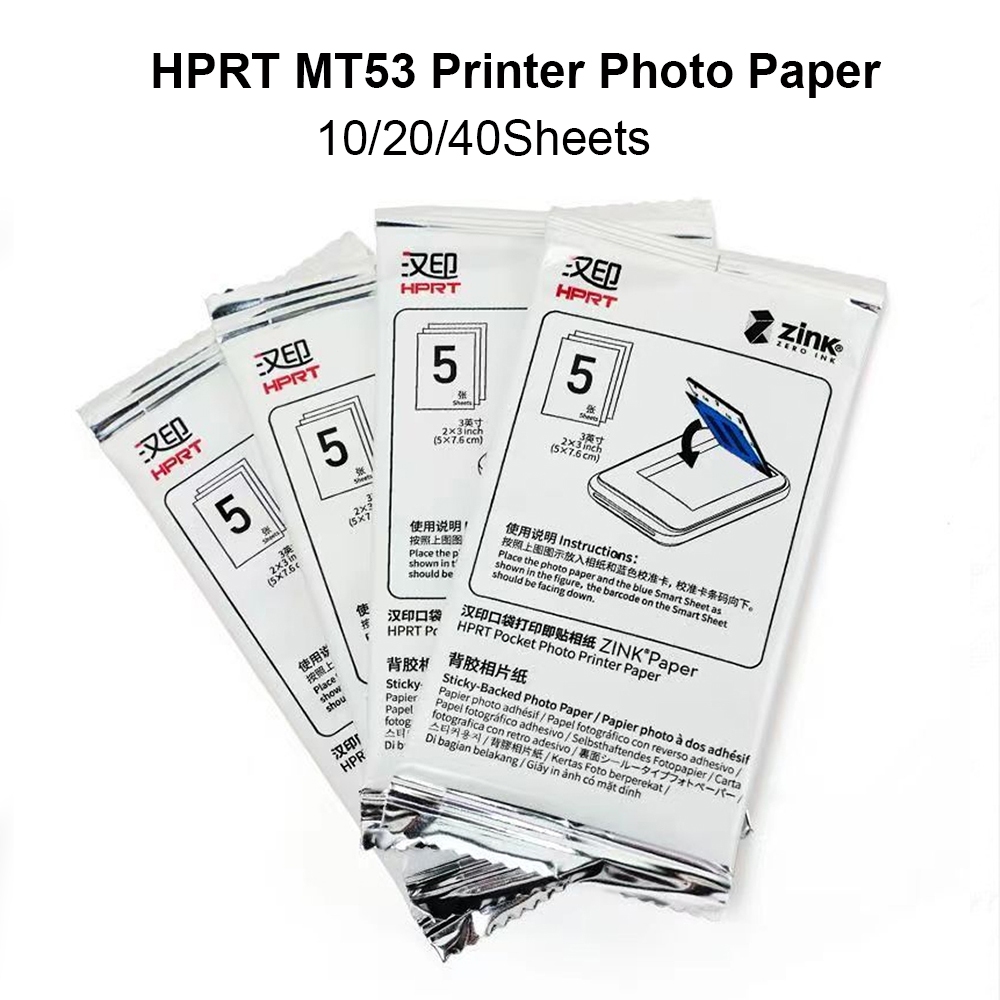 Hprt MT53 เครื่องพิมพ์ฉลากกระดาษภาพถ่ายกาว Backing Self-กาว 10 แผ่น /20 ...