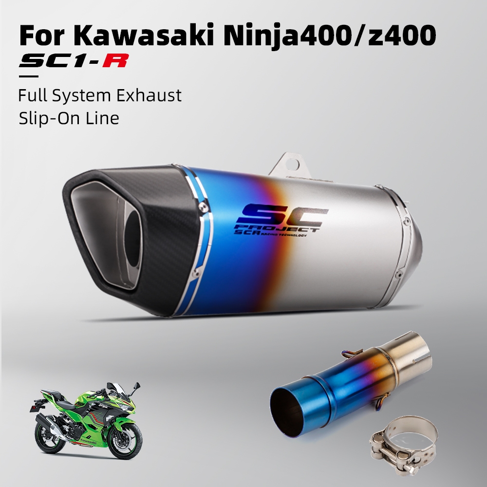 Sc PROJECT SC1-R Slip-On Line (คาร์บอน) สําหรับ kawasaki ninja400/Z400 ...