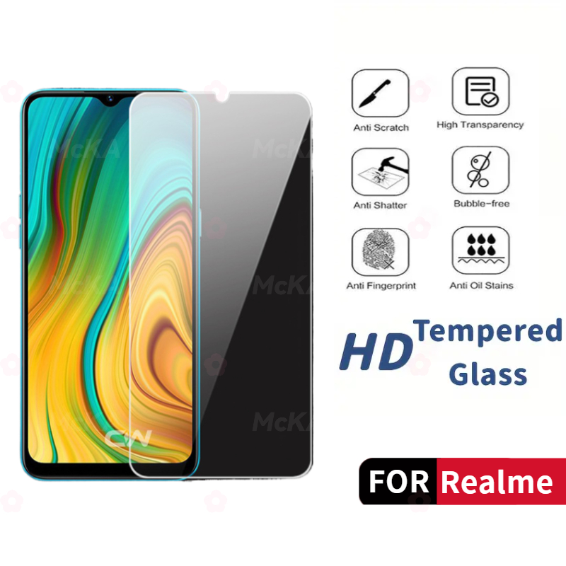HD 9H ฟิล์มนิรภัยความละเอียดสูง Realme 12 12x 11 11x 10 10T 9i 9 8 5G 8i C67 C51 C53 ฟิล์มกระจก ...