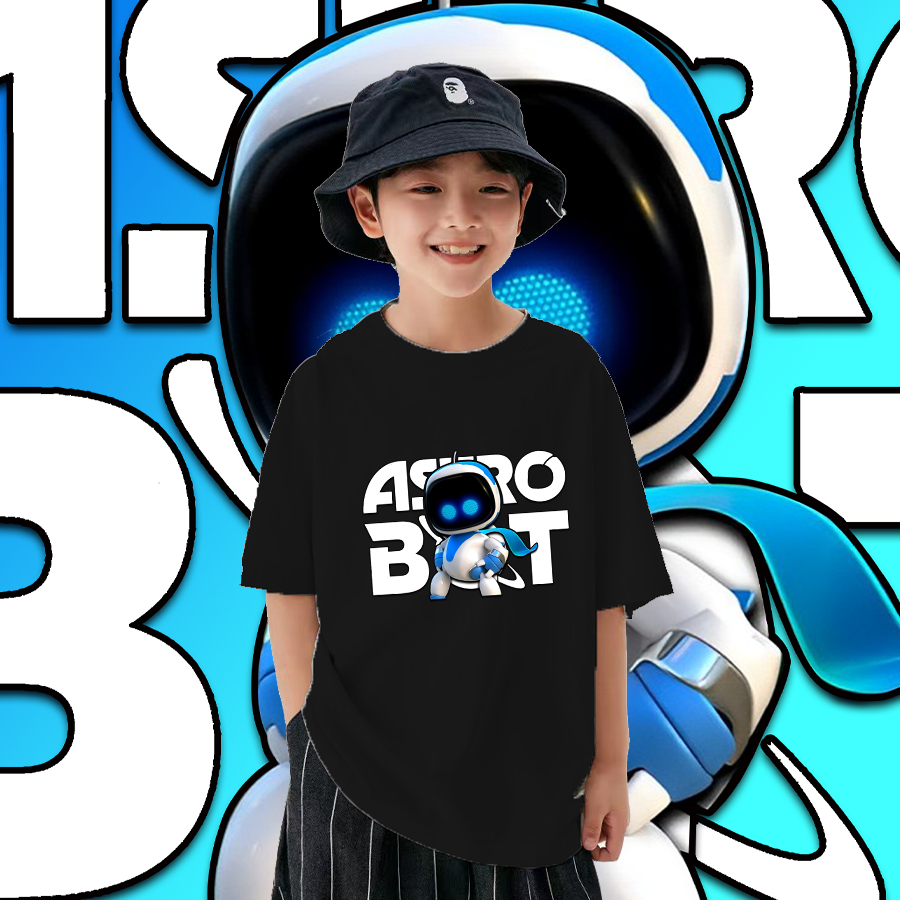 ใหม่ เสื้อ PS5《Astro Bot》Children's T-shirts ไม่จำกัดเพศ ราคาถูก ฝ้าย ...