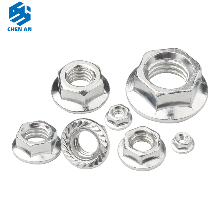 M3 M4 M5 M6 M8 M10 M12 M14 Flange Nut 304 สแตนเลส DIN6923 หกเหลี่ยม Hex Nut พร้อม Serverration ...